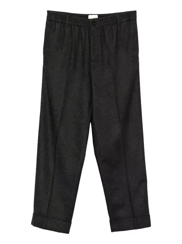 Closed Elasticated-waistband Trousers - Grey
