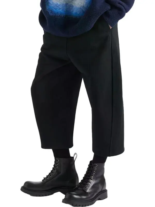 Givenchy Cropped Cocoon Joggers In Fleece With Patch - Black