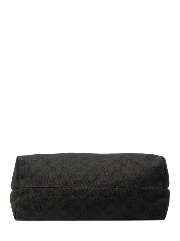 Gucci 2000-2015 Gg Denim Bamboo Tassel Tote Bag - Black