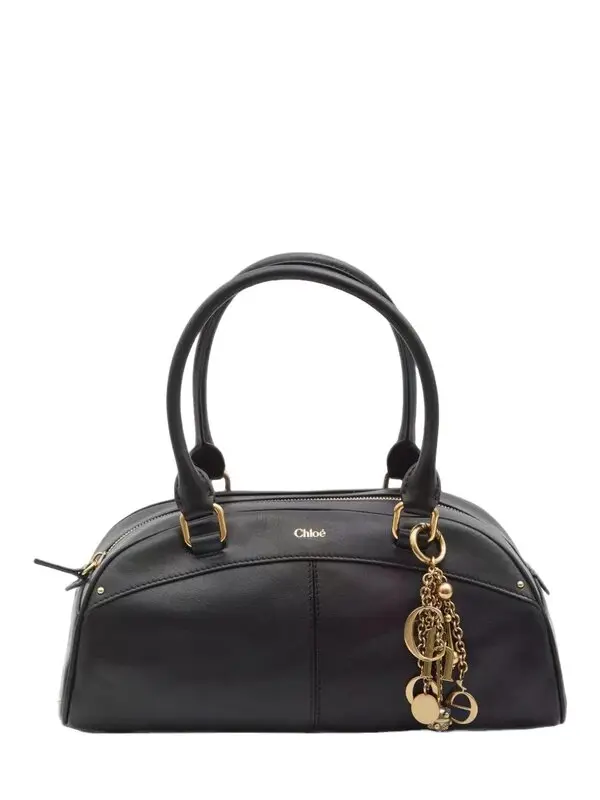 Chloé Leather Bowling Tote Bag - Black