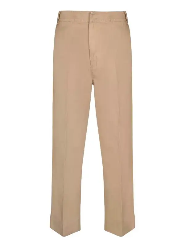 AMI Paris Logo-patch Straight-leg Trousers - Neutrals