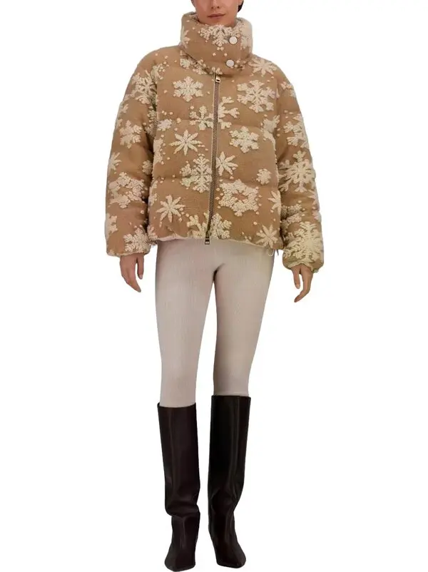 Herno Snowflake-jacquard Quilted Jacket - Neutrals