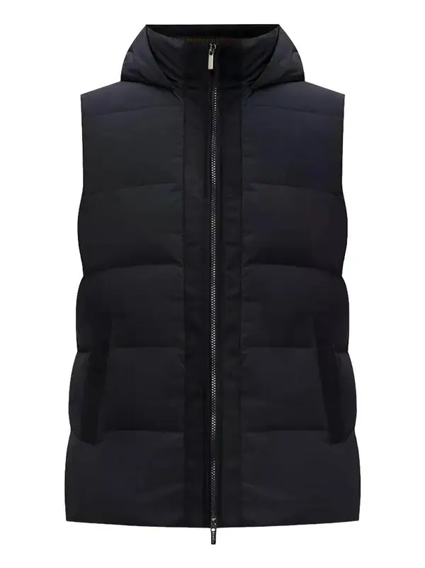 Peserico Quilted Hooded Gilet - Black