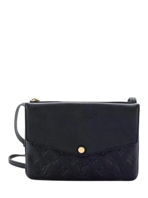 LOUIS VUITTON Twice Handbag Monogram Empreinte Leather Crossbody Bag - Black