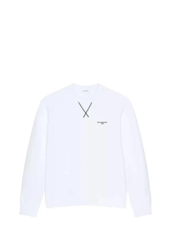 Givenchy Couture Seam Sweatshirt In Fleece With Paris - White