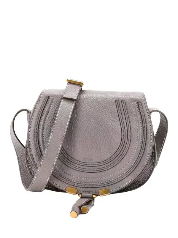 Chloé Marcie Leather Small Crossbody Bag - Grey
