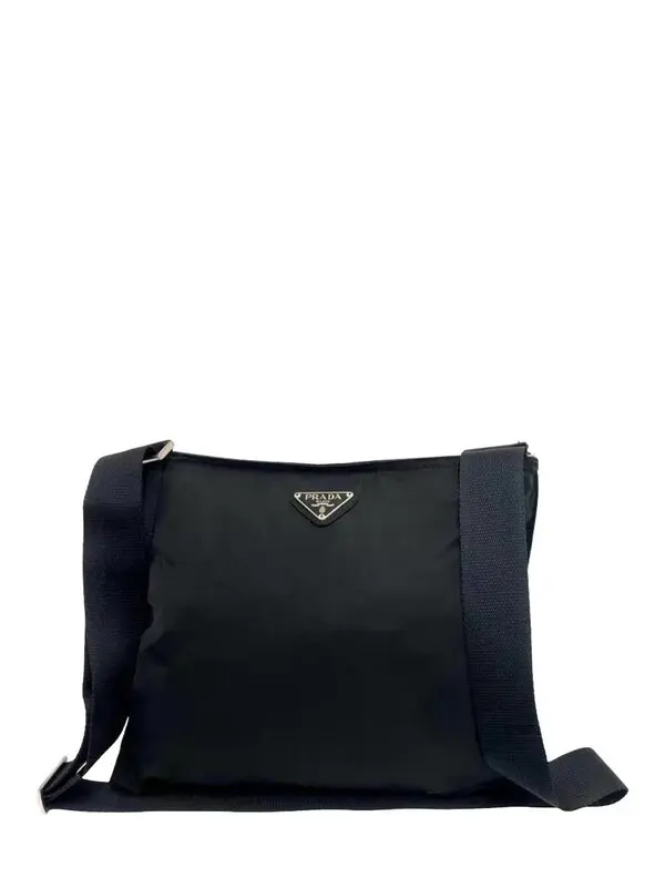 Prada 2000-2013 Tessuto Zip Top Crossbody Bag - Black