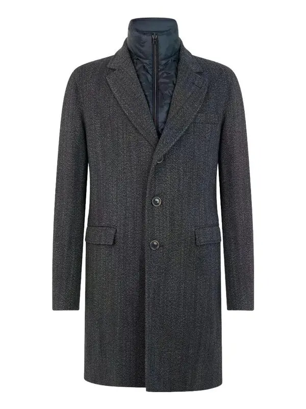 Herno Padded-insert Notch-collar Coat - Grey