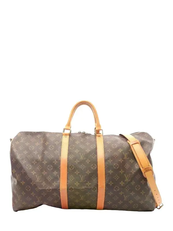 LOUIS VUITTON Keepall Bandoulière 55 Monogram Luggage - Brown