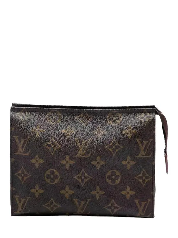 LOUIS VUITTON 1987 Monogram Toiletry Pouch 19 Clutch Bag - Brown