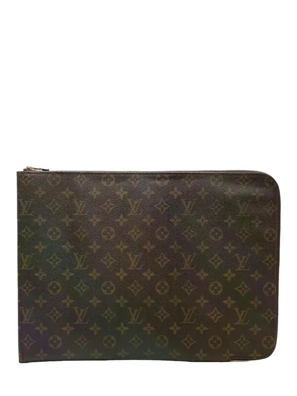 LOUIS VUITTON 1991 Monogram Poche Documents Portfolio Business Bag - Brown