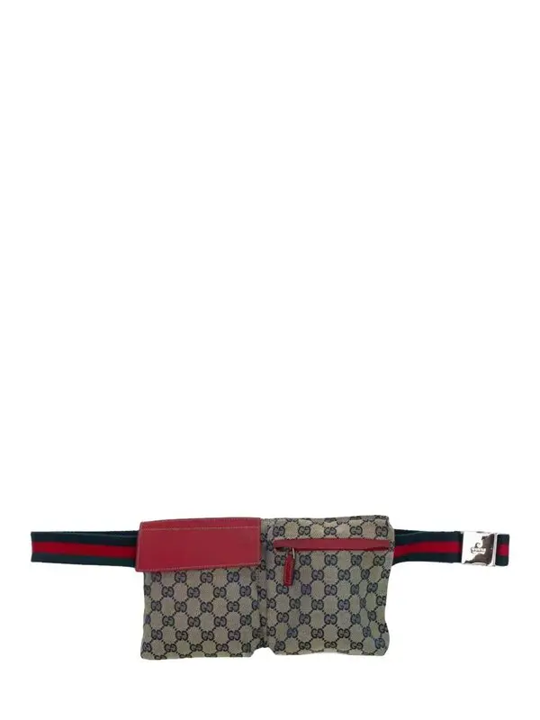 Gucci 2000-2015 Gg Canvas Web Double Pocket Belt Bag - Neutrals