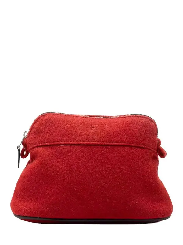 Hermès 20th Century Wool Bolide Pouch - Red