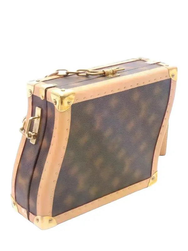 LOUIS VUITTON 2021 Clutch Box Wavy Mosaic Monogram Shoulder Bag - Brown
