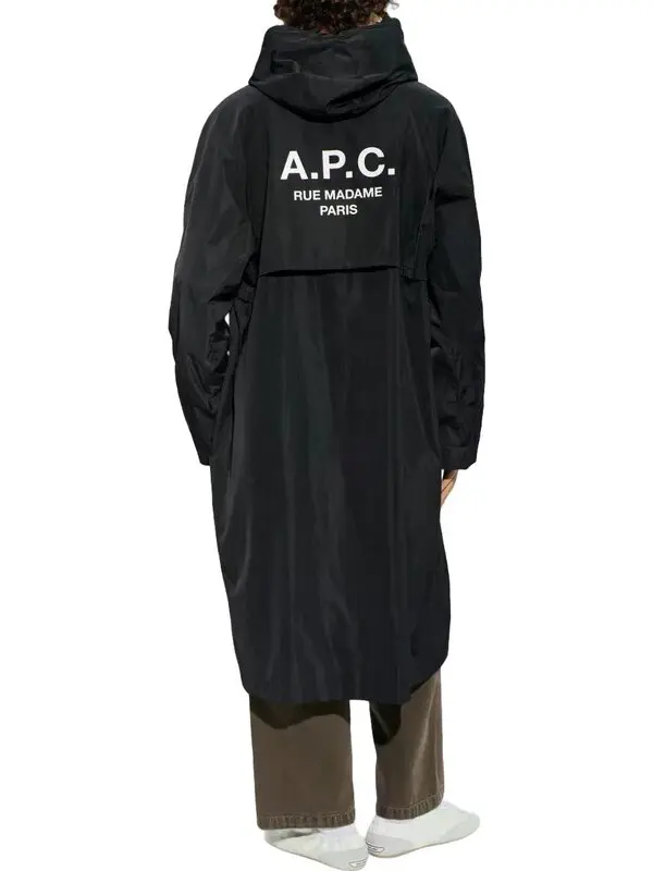 A.p.c. Kim Logo-print Parka Coat - Black