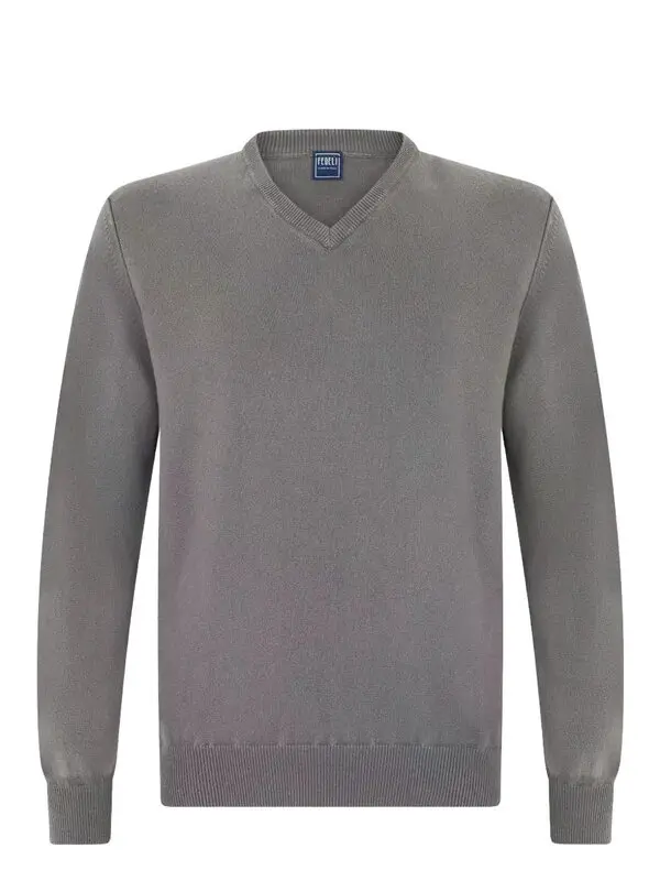 Fedeli V-neck Cashmere Sweater - Grey