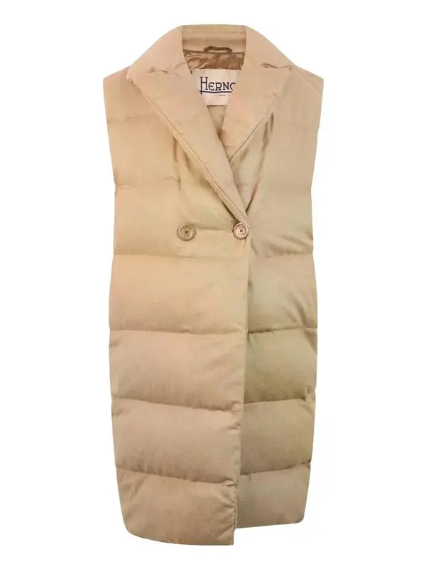 Herno Quilted Double-breasted Vest - Neutrals