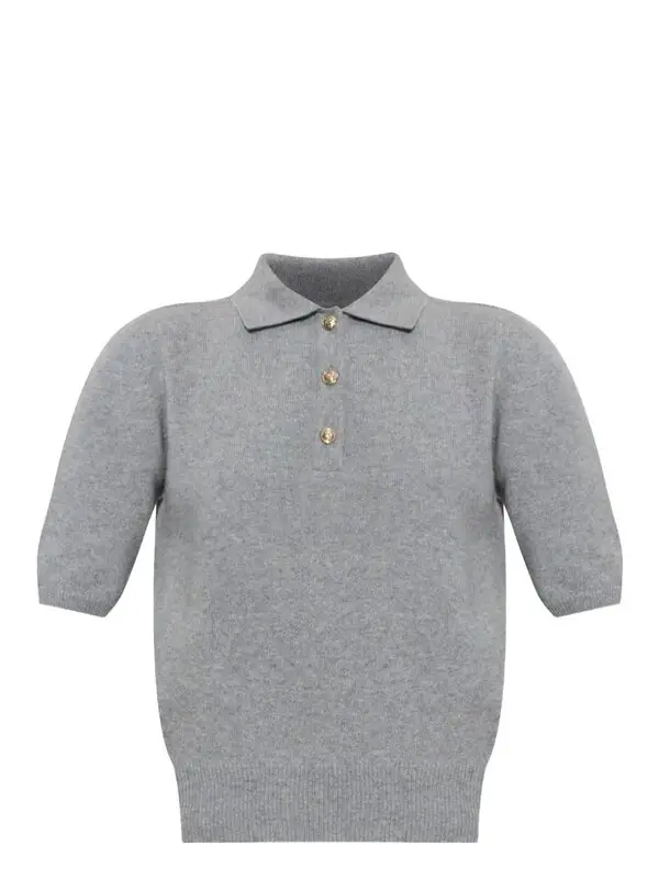 Balmain Short-sleeved Wool Polo Shirt - Grey