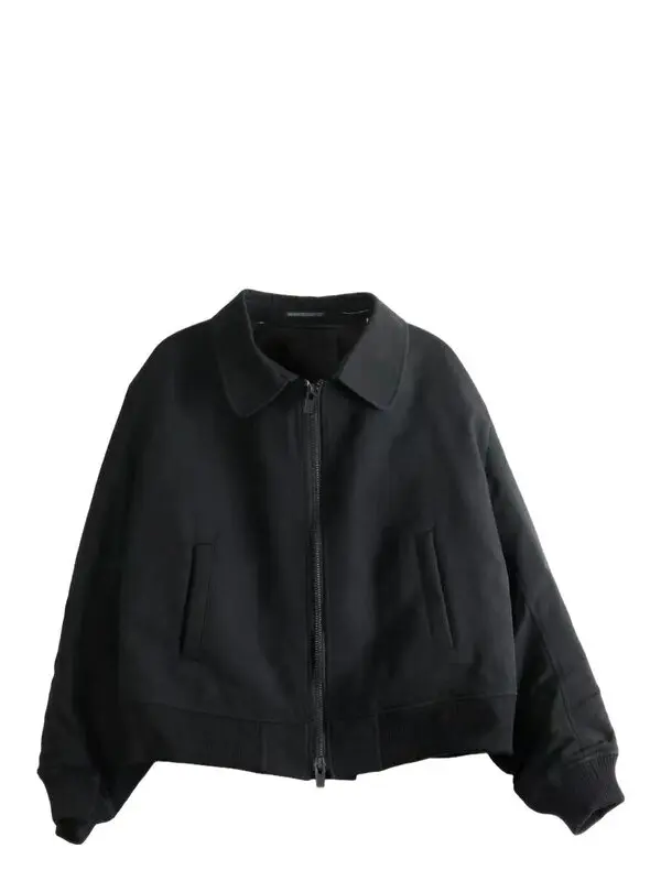 Yohji Yamamoto Zip-up Collared Jacket - Black