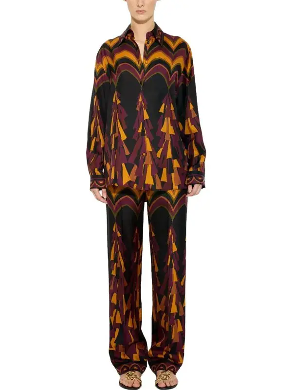 Emilio Pucci Baiadera Print Silk Shirt - Black