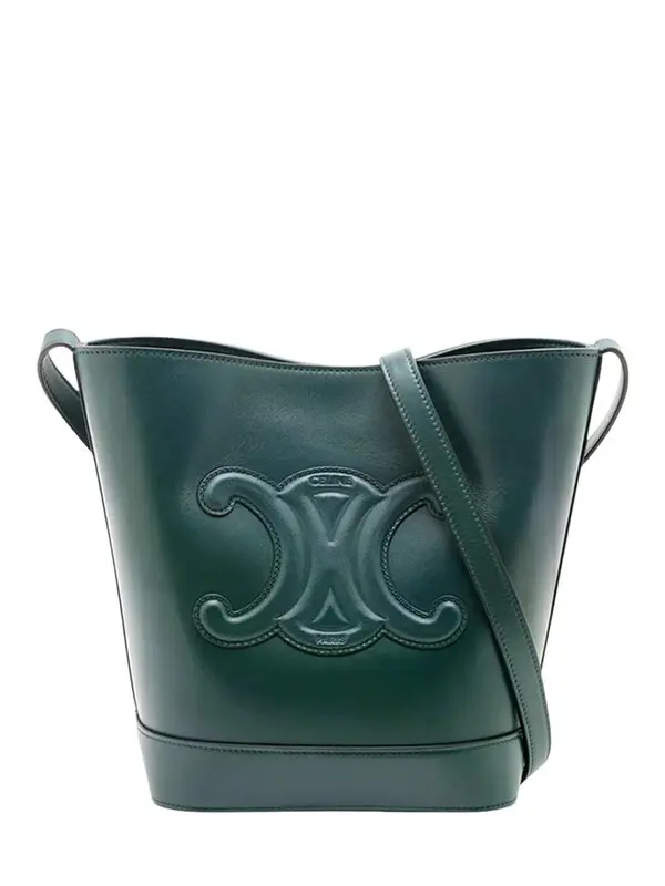 Celine 2015-2026 Small Calfskin Cuir Triomphe Bucket Bag - Green