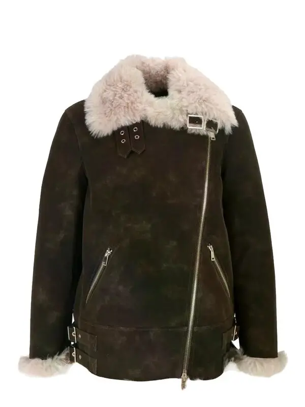 BULLY Faux-fur Trim Aviator Jacket - Brown