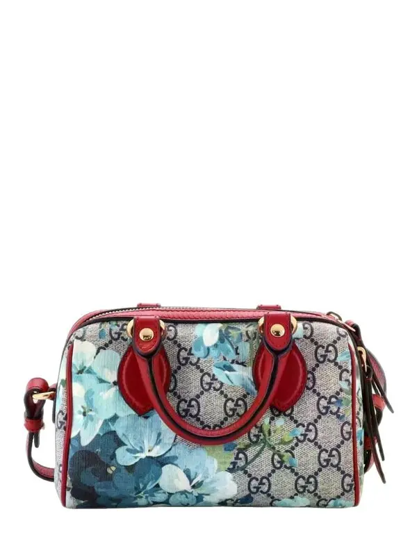 Gucci Convertible Boston Bag Blooms Print Gg Coated Canvas Nano Shoulder Bag - Red