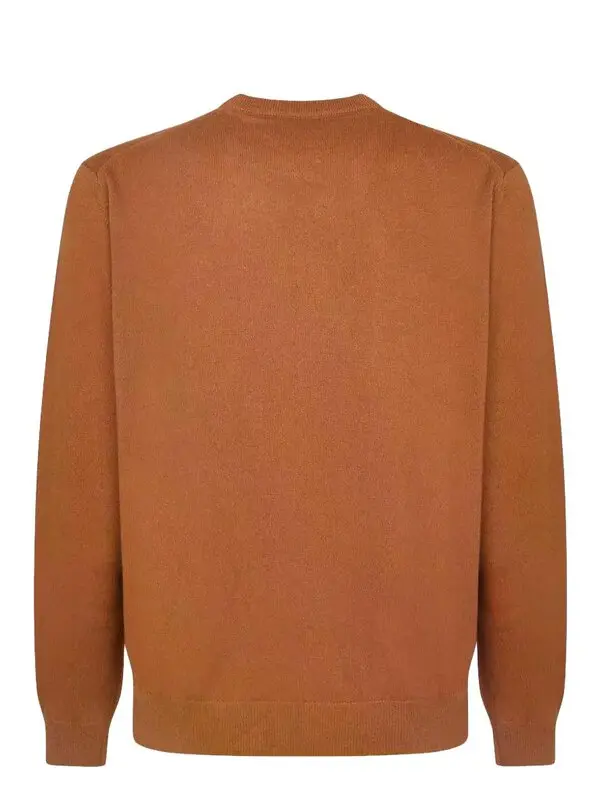 DELL'OGLIO Crew-neck Fine-knit Sweater - Brown