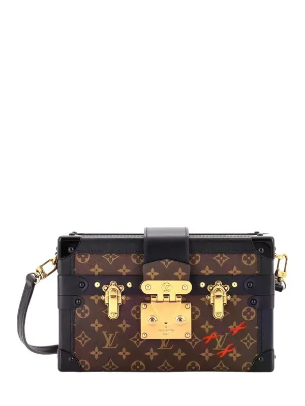 LOUIS VUITTON Petite Malle Handbag Monogram Canvas Clutch Bag - Brown