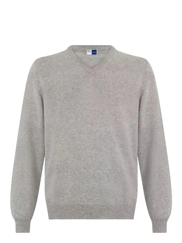 Fedeli V-neck Cashmere Sweater - Grey