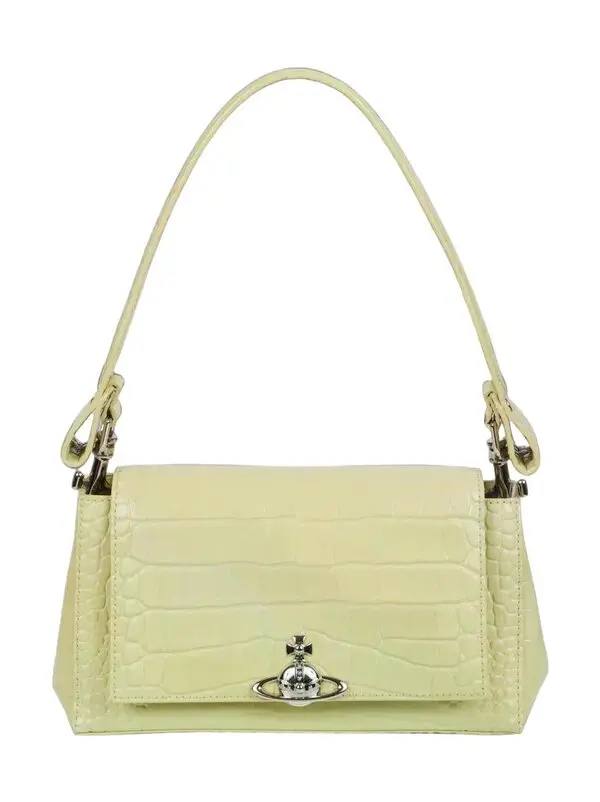 VIVIENNE WESTWOOD Hazel Croc-effect Leather Shoulder Bag - Green