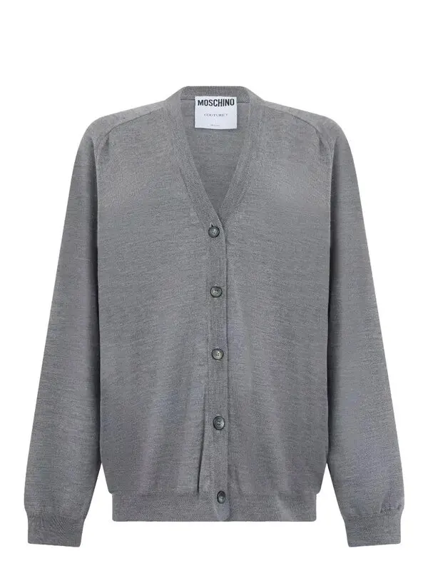 Moschino V-neck Button-up Cardigan - Grey