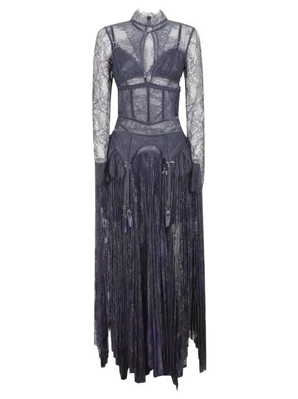 Zimmermann Valiant Lingerie Lace-trimmed Maxi Dress - Blue