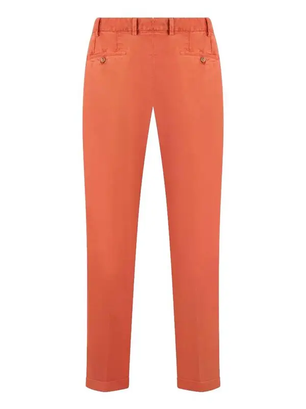 Fedeli Slim-fit Turn-up Trousers - Orange