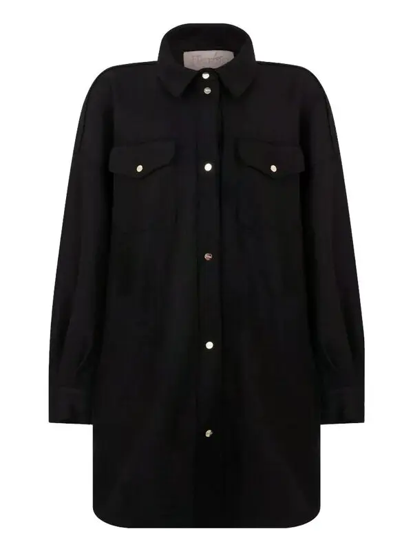 Herno Button-up Wool Overshirt - Black