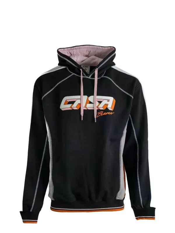 Casablanca Logo-print Panelled Hoodie - Black