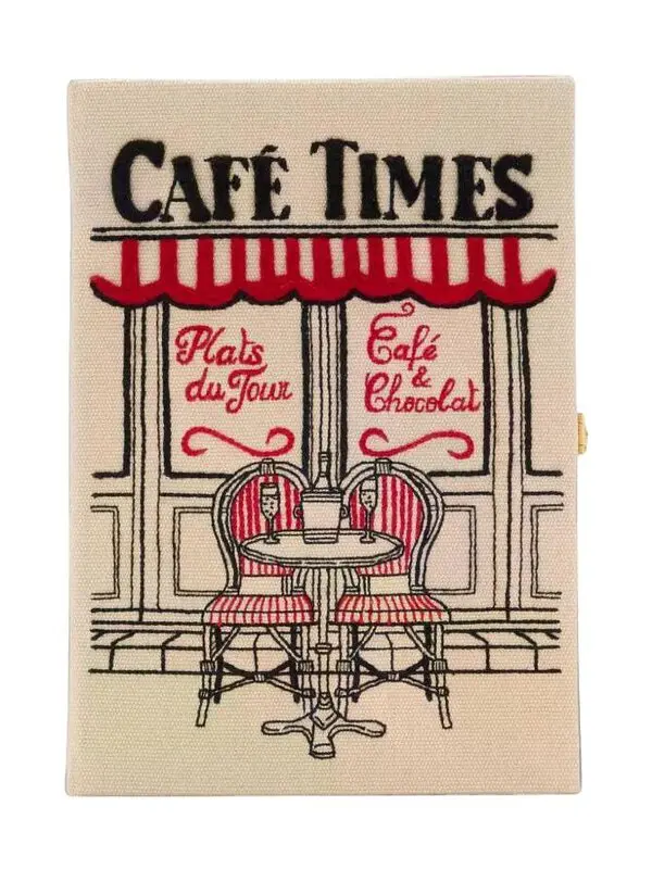 OLYMPIA LE-TAN Café Times Embroidered Clutch Bag - Neutrals
