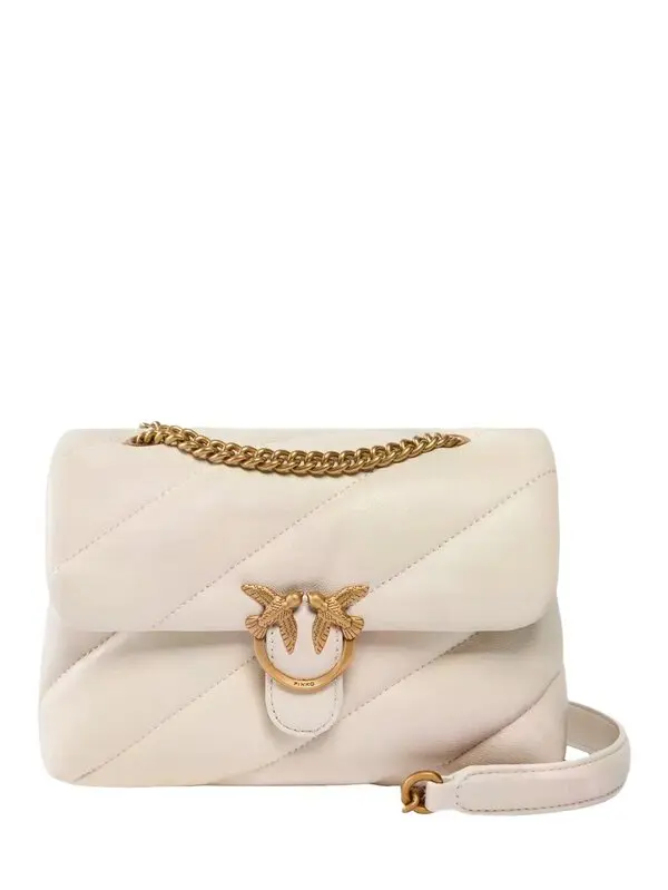 Pinko Small Love Bag Puff Maxi Quilt New Buckle Shoulder Bag - Neutrals