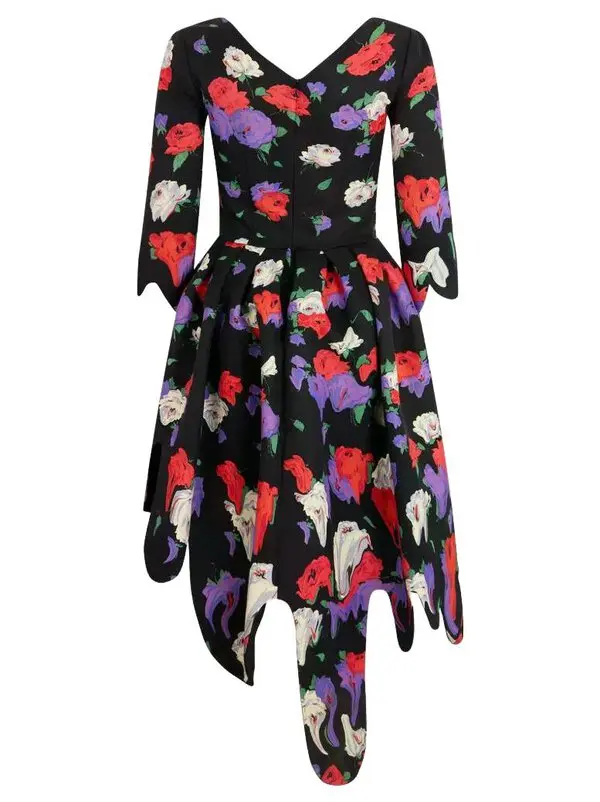 Moschino Floral-print Asymmetric Dress - Black