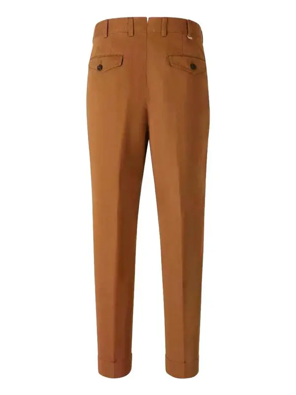 PT TORINO Pleated Turn-up Tailored Trousers - Brown