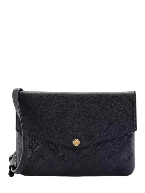 LOUIS VUITTON Twice Handbag Monogram Empreinte Leather Crossbody Bag - Black