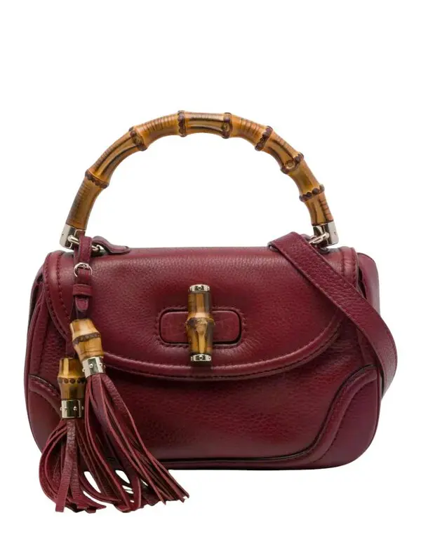 Gucci 2016-2026 Medium Calfskin New Bamboo Satchel - Red