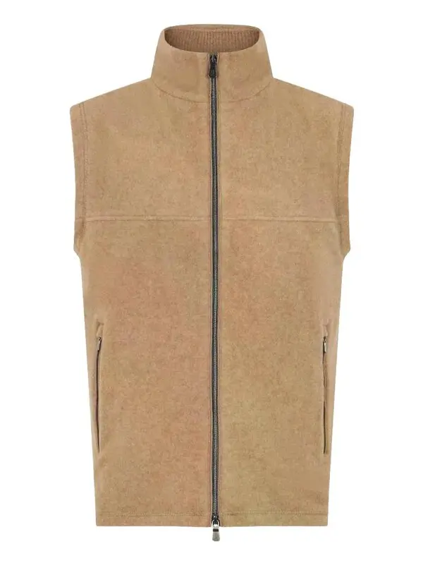 Fedeli Zip-up Cashmere Gilet - Neutrals