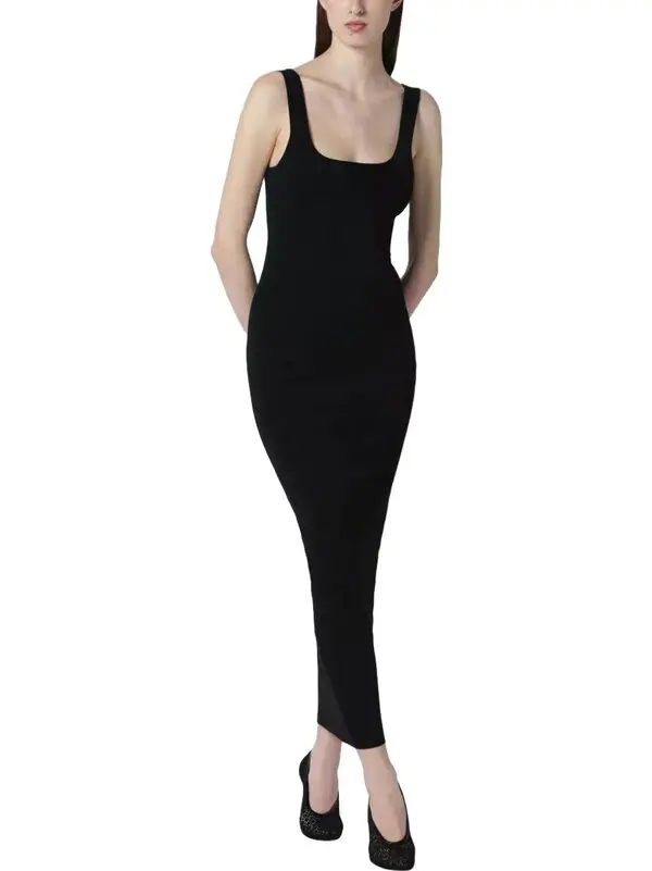 ENTIRE STUDIOS Square-neck Knit Midi Dress - Black