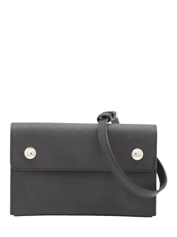 Hermès 2025 Epsom Hermesnap Wallet On Strap Crossbody Bag - Black