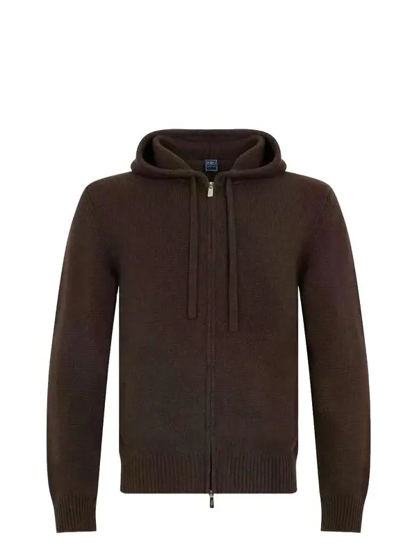 Fedeli Zip-up Hoodie - Brown