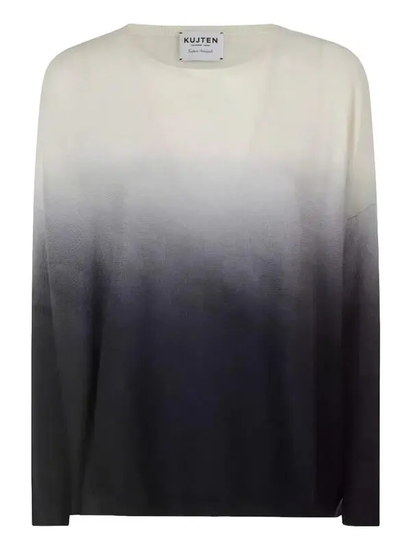 KUJTEN Ombré-effect Drop-shoulder Sweater - Black