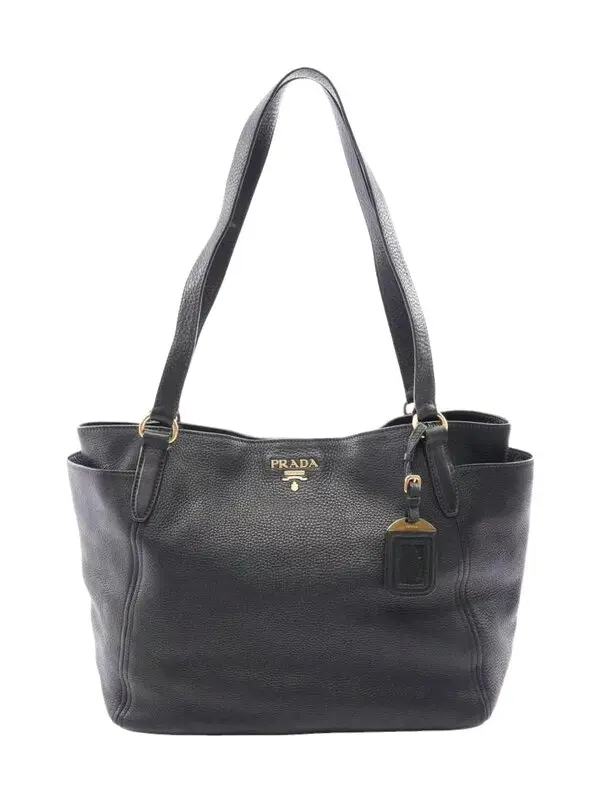 Prada 2000s Vit.daino Tote Bag - Black