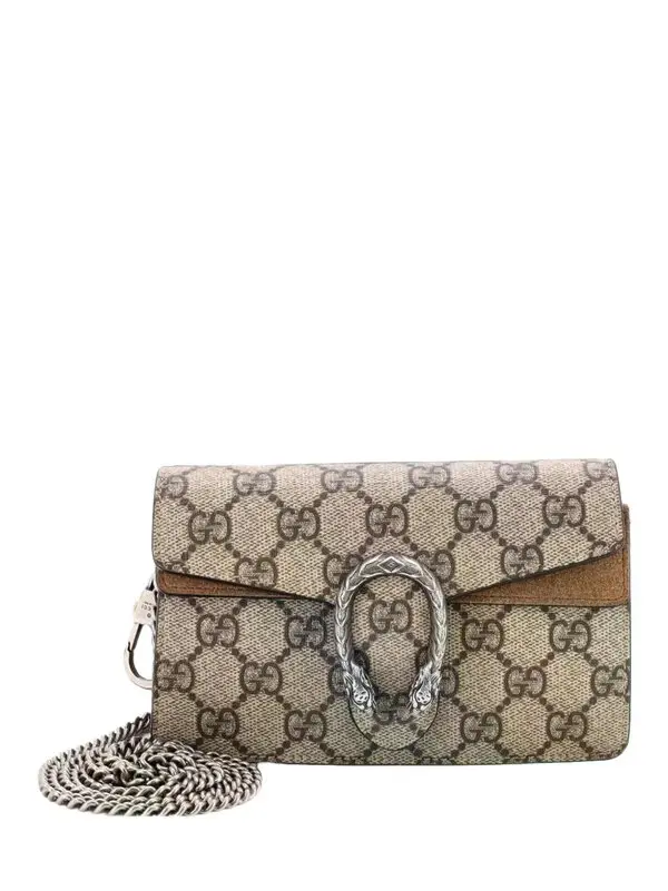 Gucci Dionysus Bag Gg Coated Canvas Super Mini Crossbody Bag - Brown