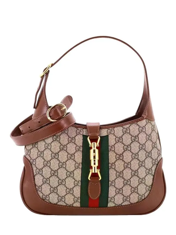 Gucci Jackie 1961 Gg Coated Canvas Small Hobo Bag - Brown